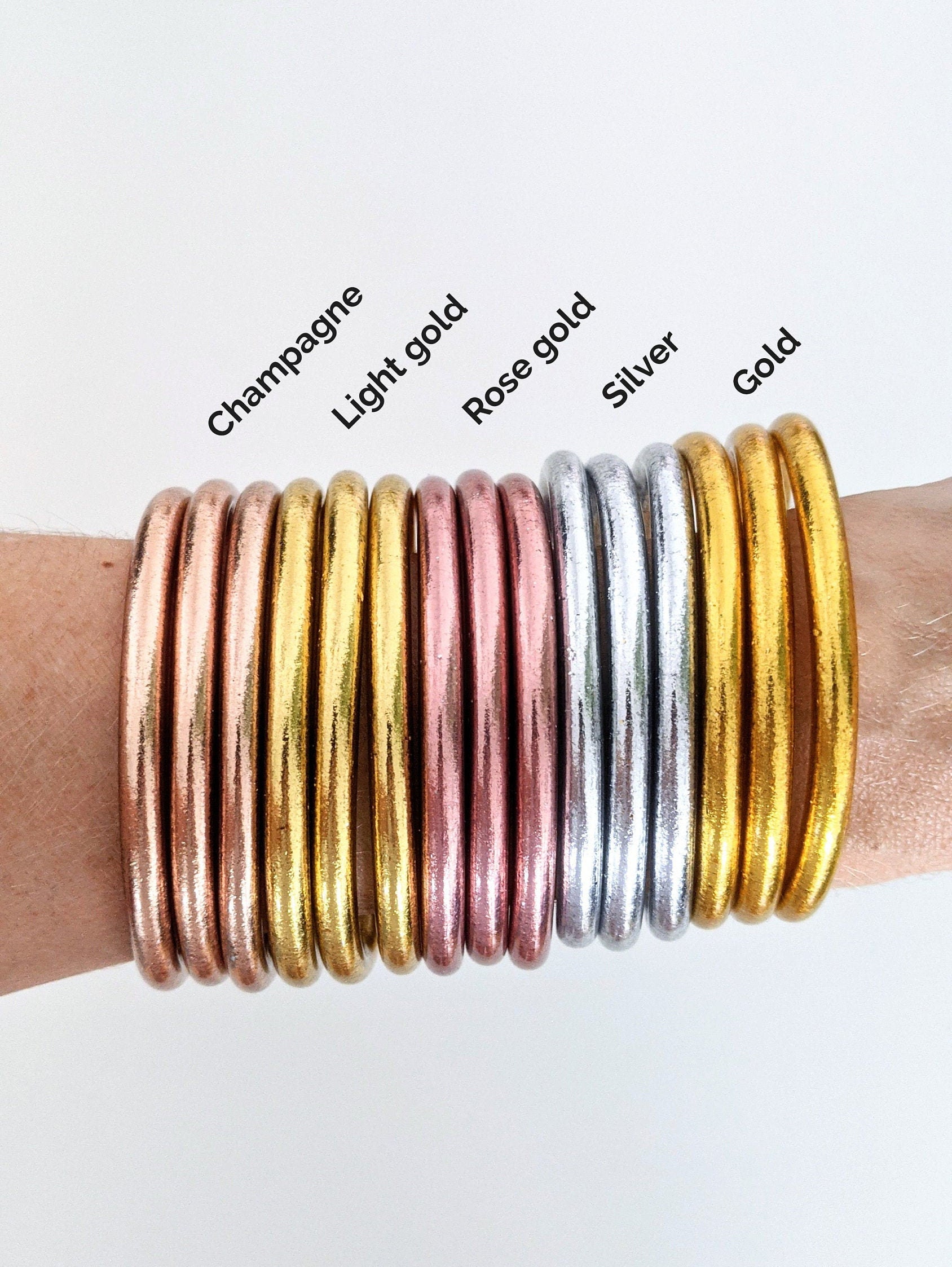Buddhist Bangle Bracelet Braided or Double Braided Champagne Etsy