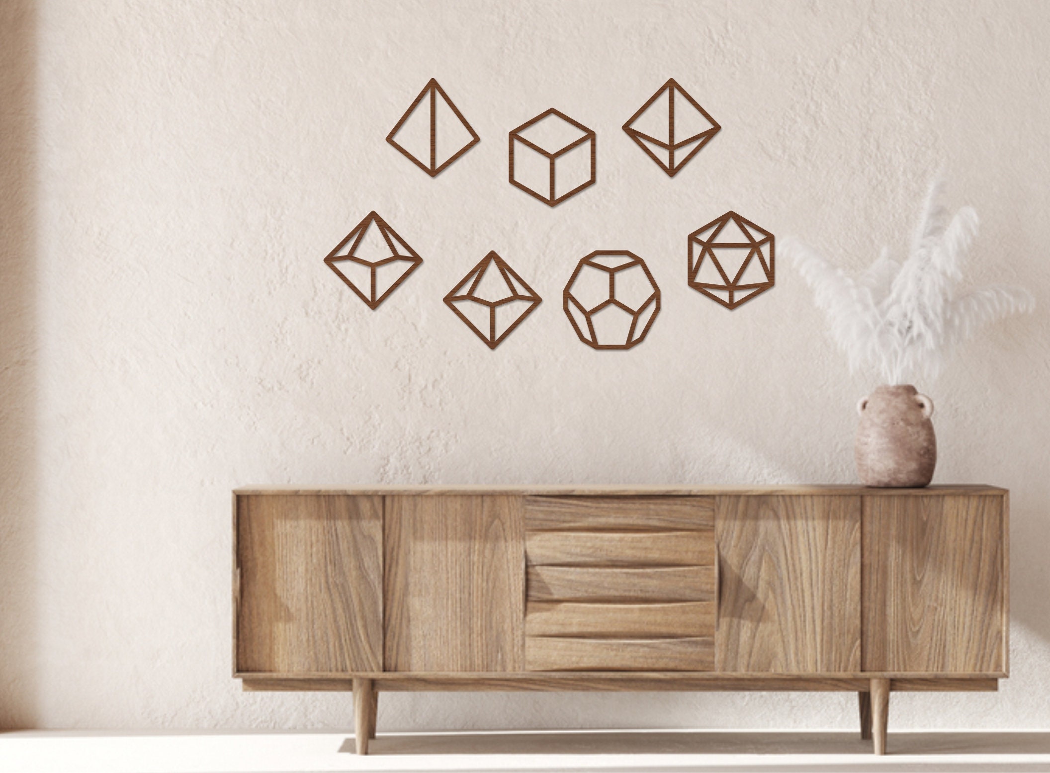 Dice Set of 7 Wall Art DND RPG Gamer Dice Table Top Gaming - Etsy