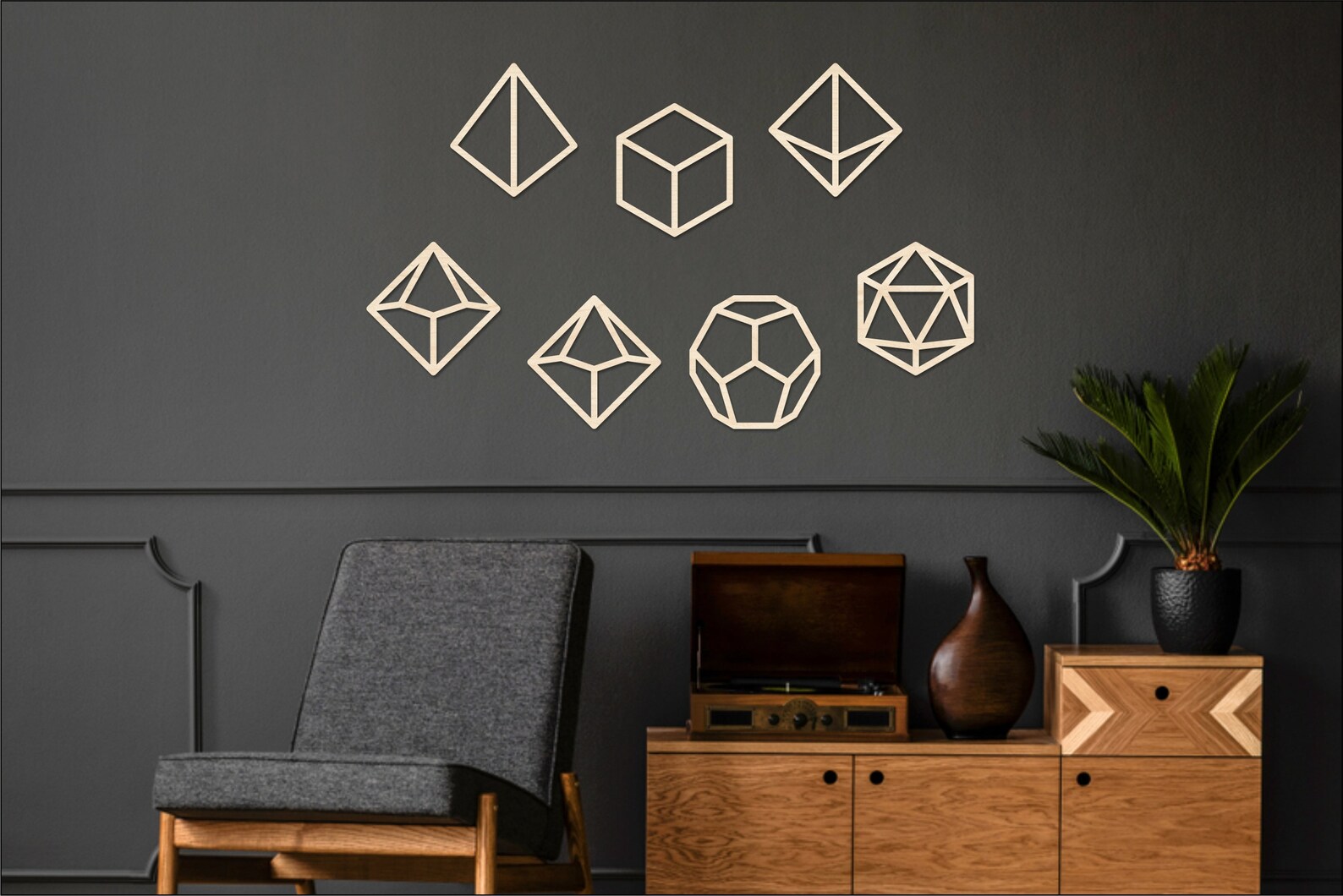 Dice Set of 7 Wall Art DND RPG Gamer Dice Table Top Gaming - Etsy