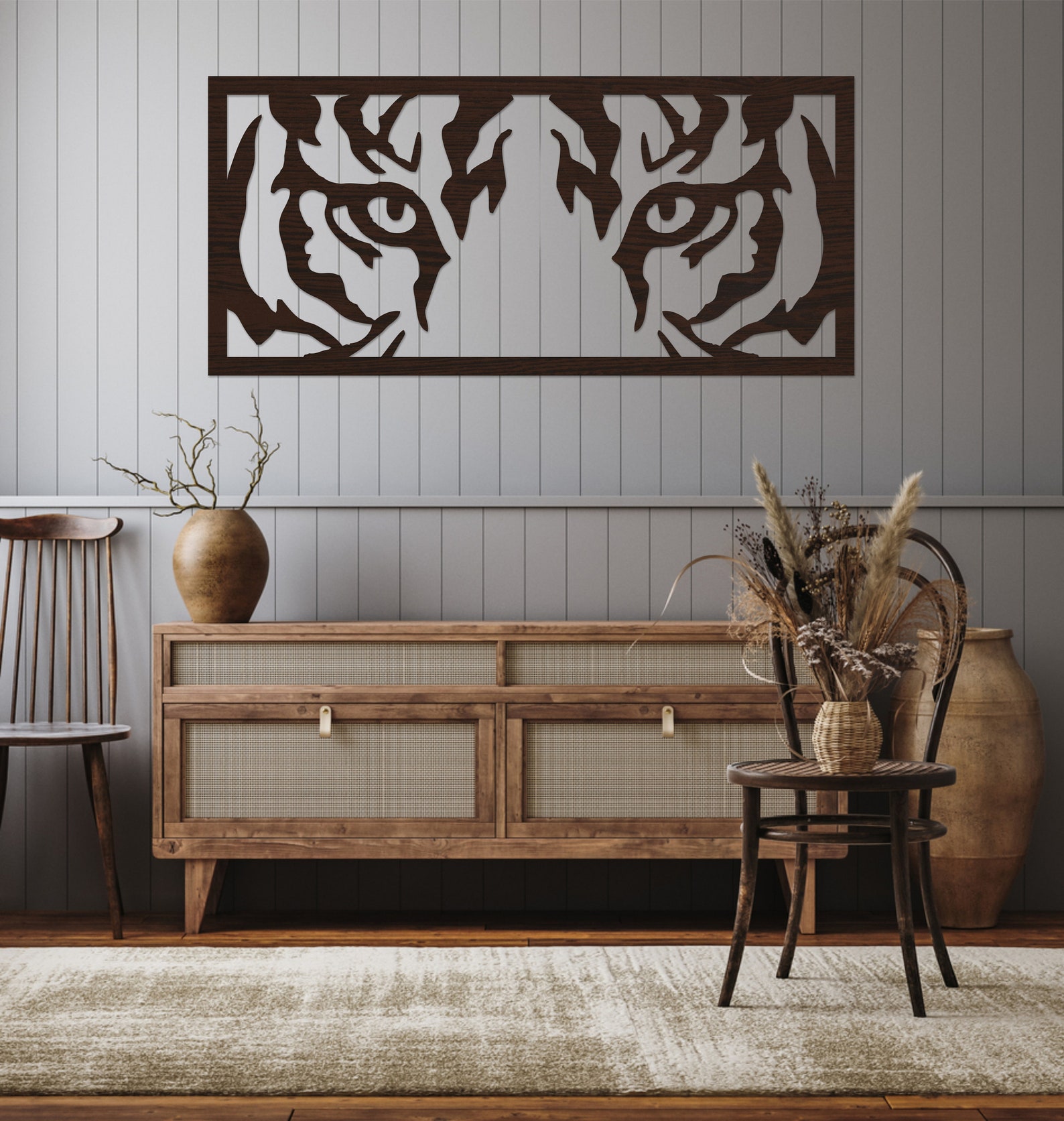 Tiger Wooden Wall Decor Wall Art Eye of Tiger Home Wall - Etsy