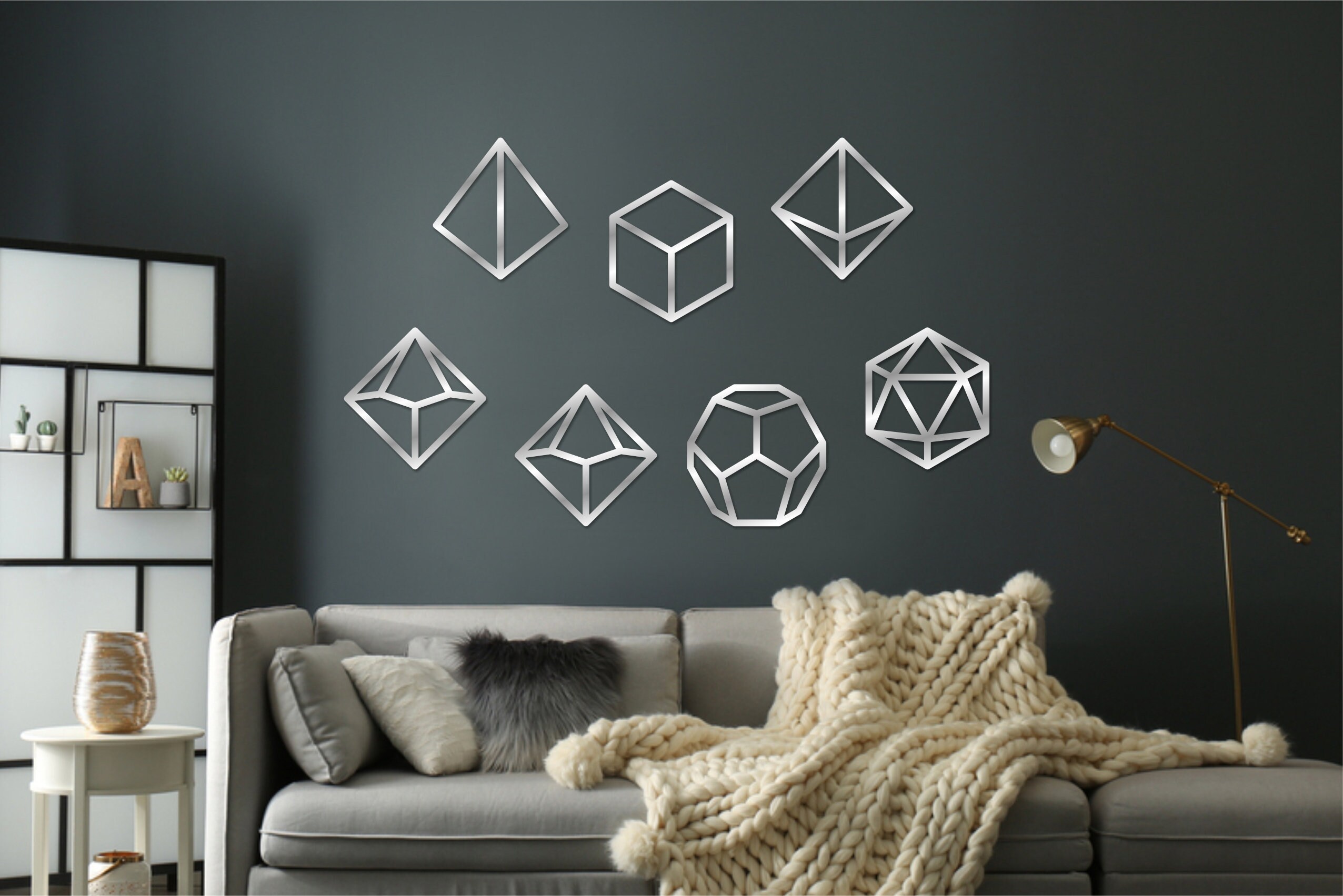 Dice Set of 7 Wall Art DND RPG Gamer Dice Table Top Gaming - Etsy