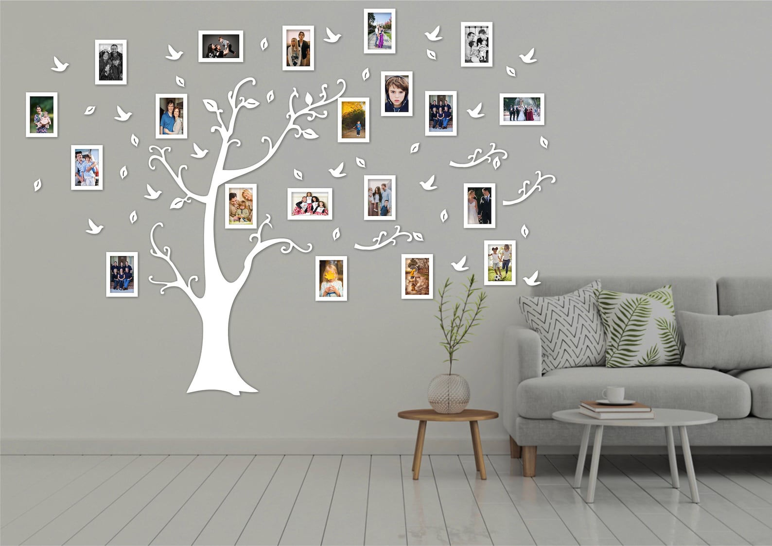 Family Tree Wooden Wall Art Wall Decor Include 20 Frame - Etsy
