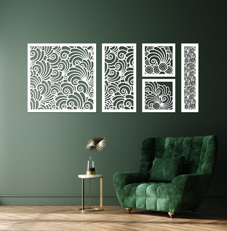 Set of 5 Wooden Wall Panels Modern Wood Art Abstract Wood - Etsy