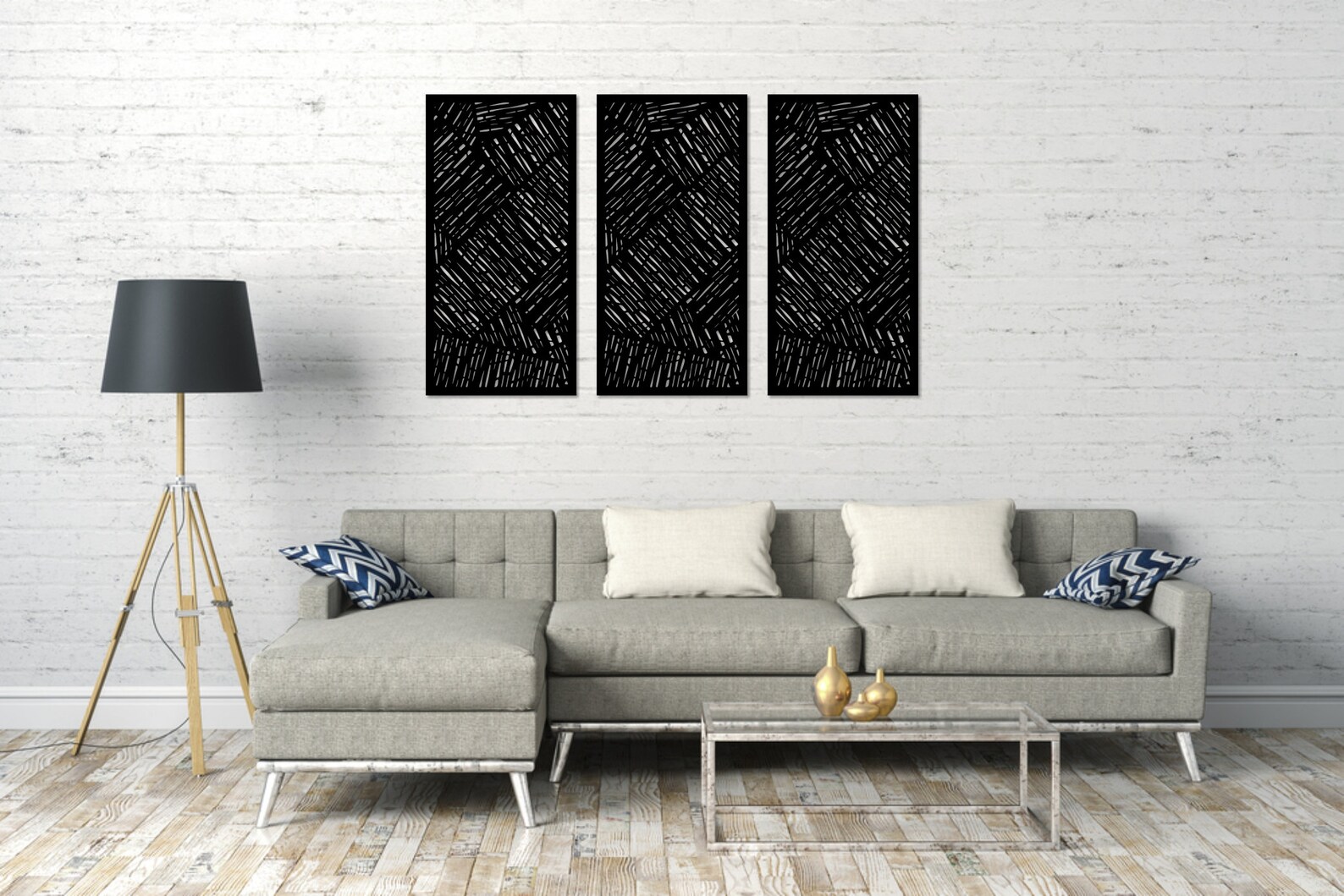 Geometric Panel Wall Decor Geometric Wood Wall Art Set - Etsy