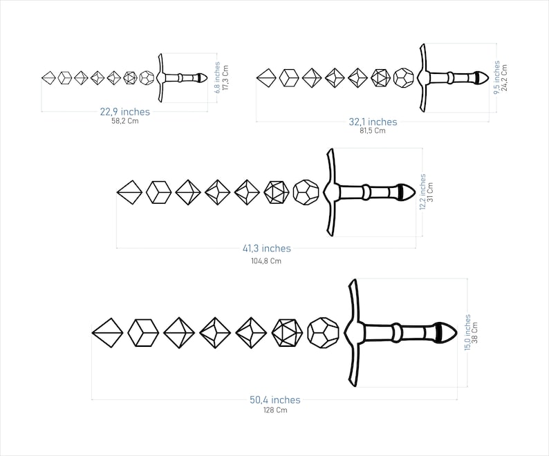 Dice Sword Decor Dice Wall Decor Table Top Wall Art Dnd - Etsy