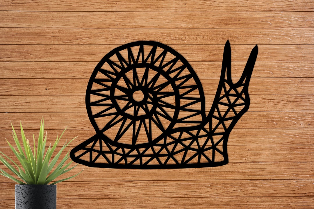 Geometric Wooden Snail Wall Decor, Table Decor, Wooden Animal Decor ...