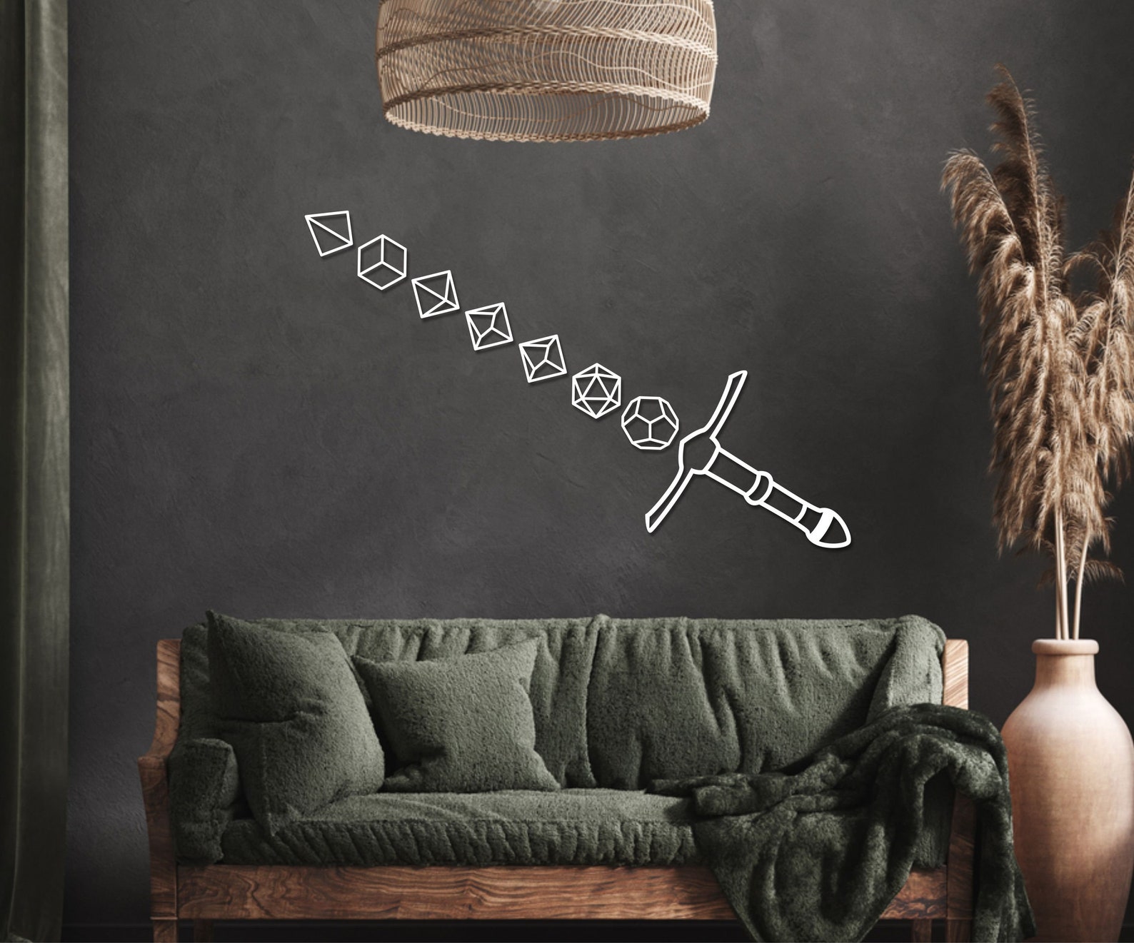 Dice Sword Decor Dice Wall Decor Table Top Wall Art Dnd - Etsy