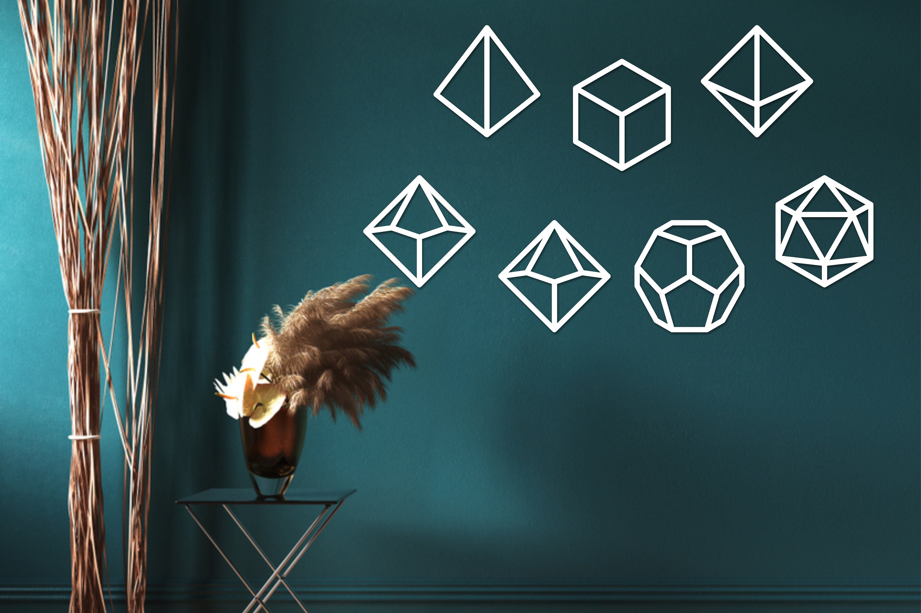 Dice Set of 7 Wall Art DND RPG Gamer Dice Table Top Gaming - Etsy