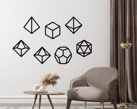 Dice Set of 7 Wall Art DND RPG Gamer Dice Table Top Gaming - Etsy