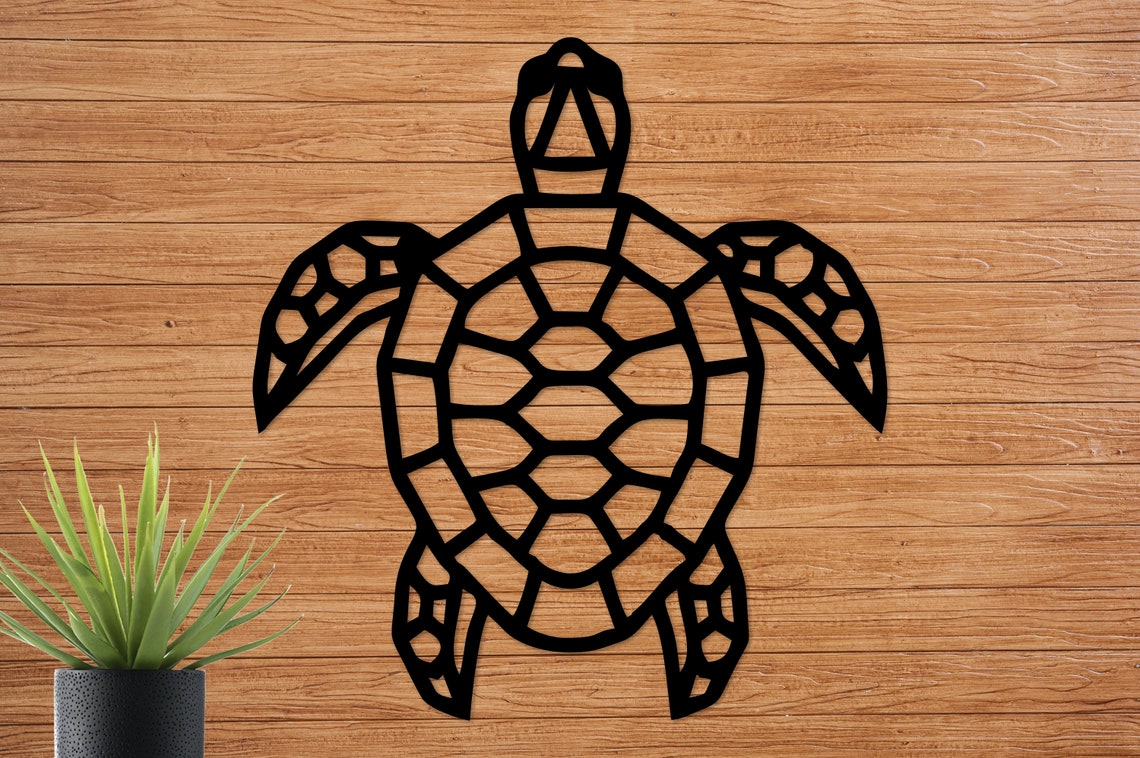 Geometric Turtle Wall Art Wall Decor Table Decor Wooden | Etsy