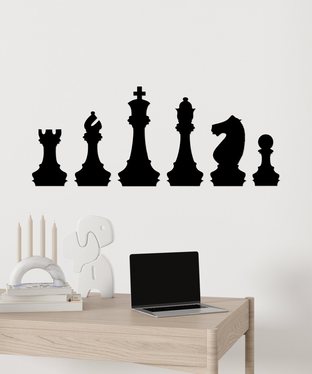 Chess Pieces Wood Wall Art: Game Room Decor - Etsy