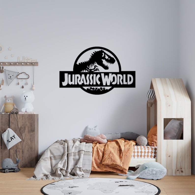 Personalized Jurassic World Wooden Wall Decor: Dinosaur Kids Room Art ...