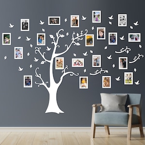 Tree Wall Decor, Family Tree Wall Art, Wooden Family Tree With Photo ...