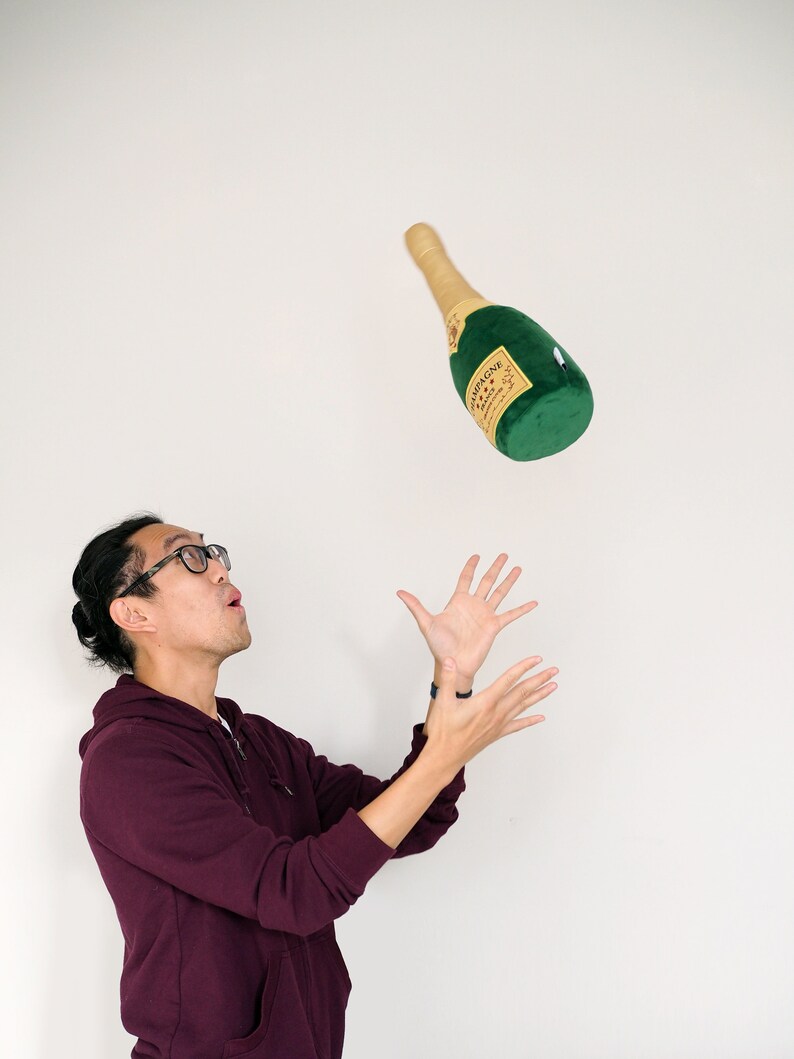 Jumbo Champagne Cushion by Wineplush - Etsy