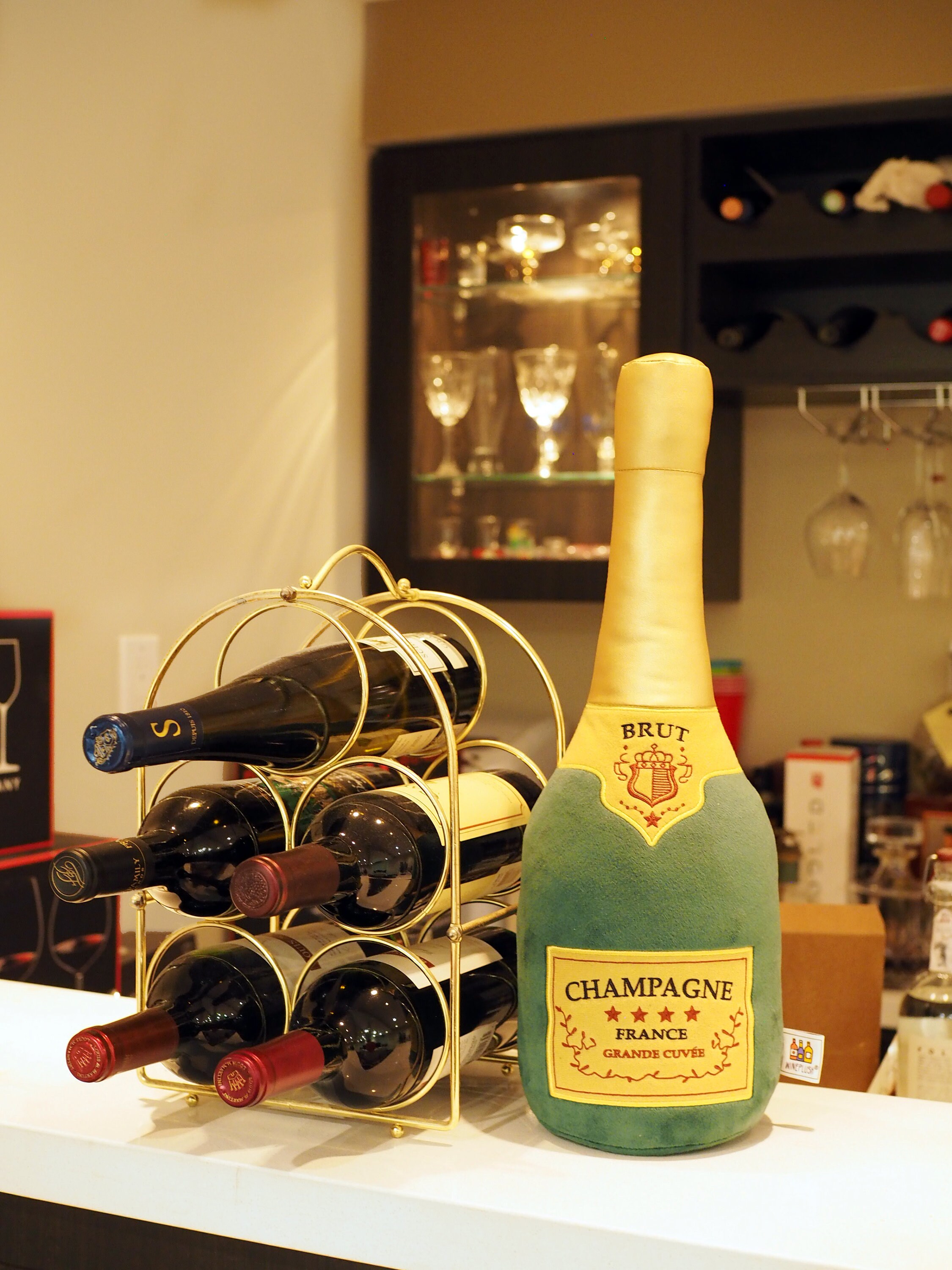 Jumbo Champagne Cushion by Wineplush - Etsy