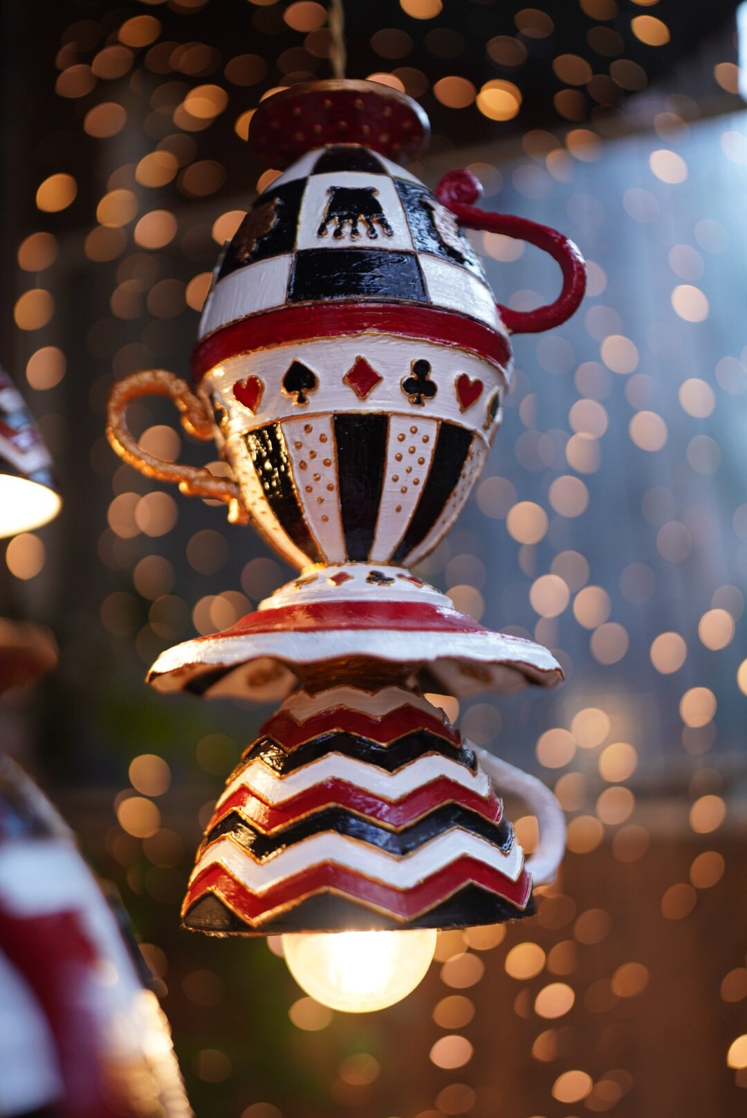 Whimsical Teacup Pendant Chandelier White Rabbit Kitchen Curcus ...