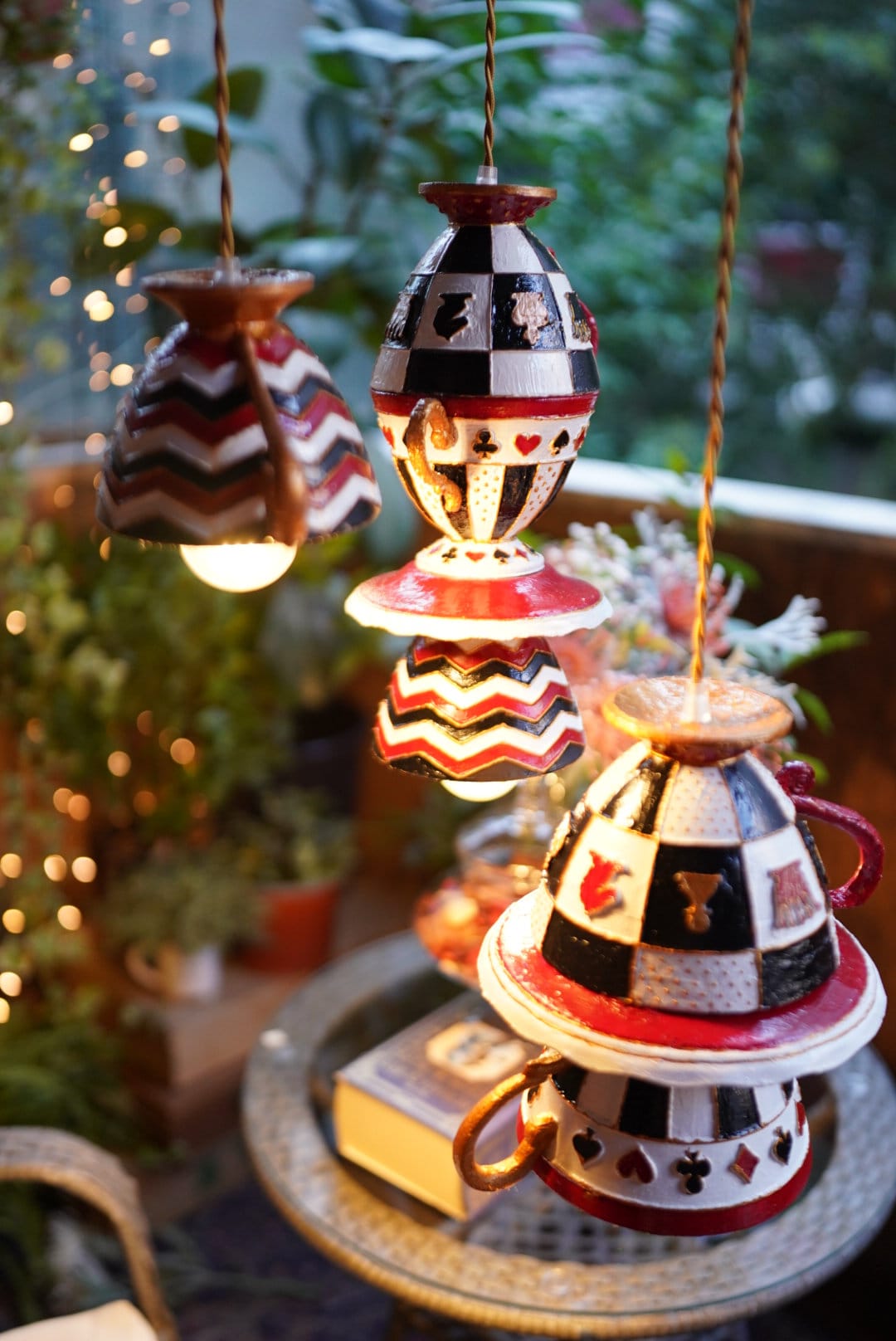 Whimsical Teacup Pendant Chandelier White Rabbit Kitchen Curcus ...