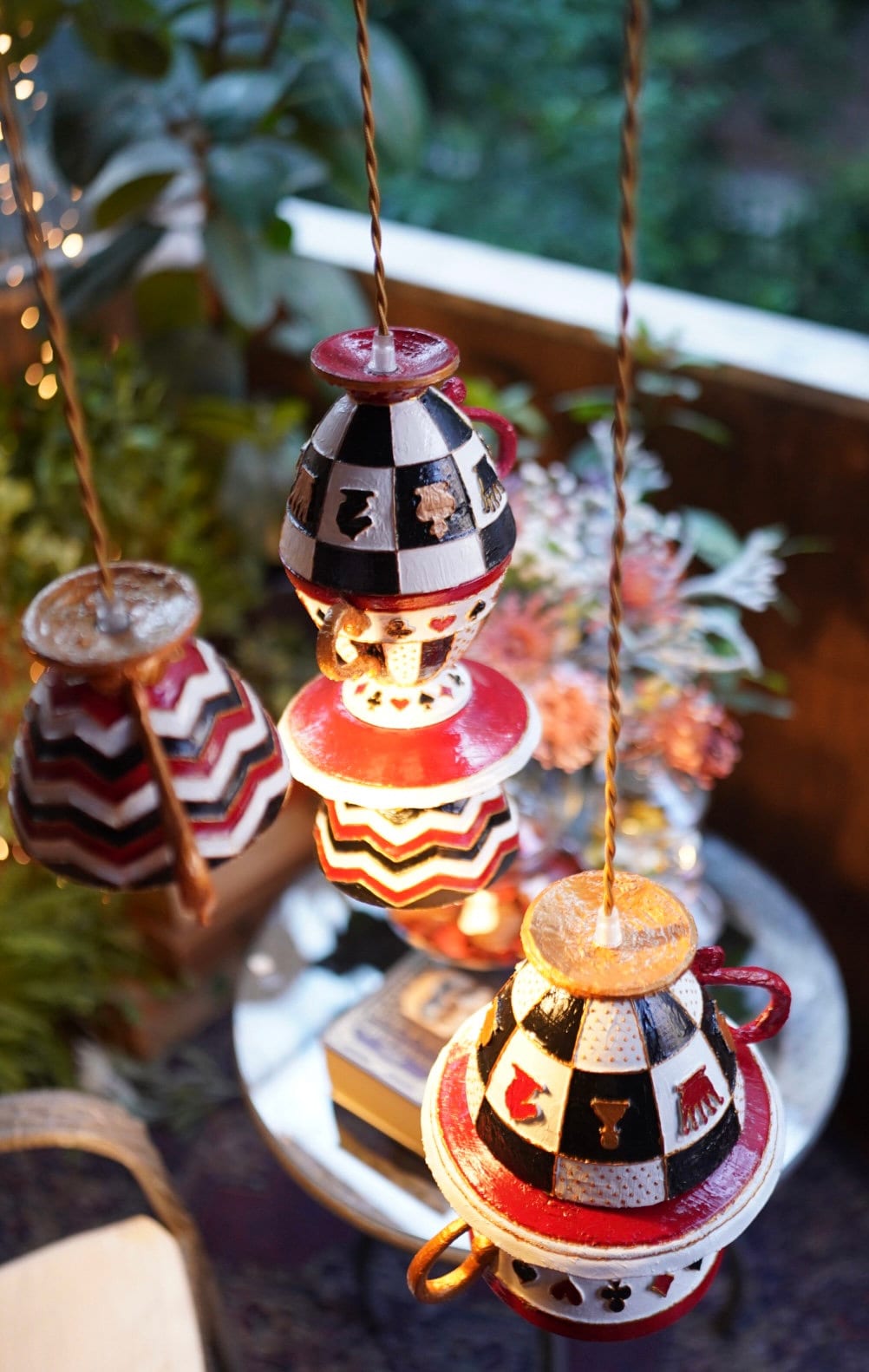 Whimsical Teacup Pendant Chandelier White Rabbit Kitchen Curcus ...