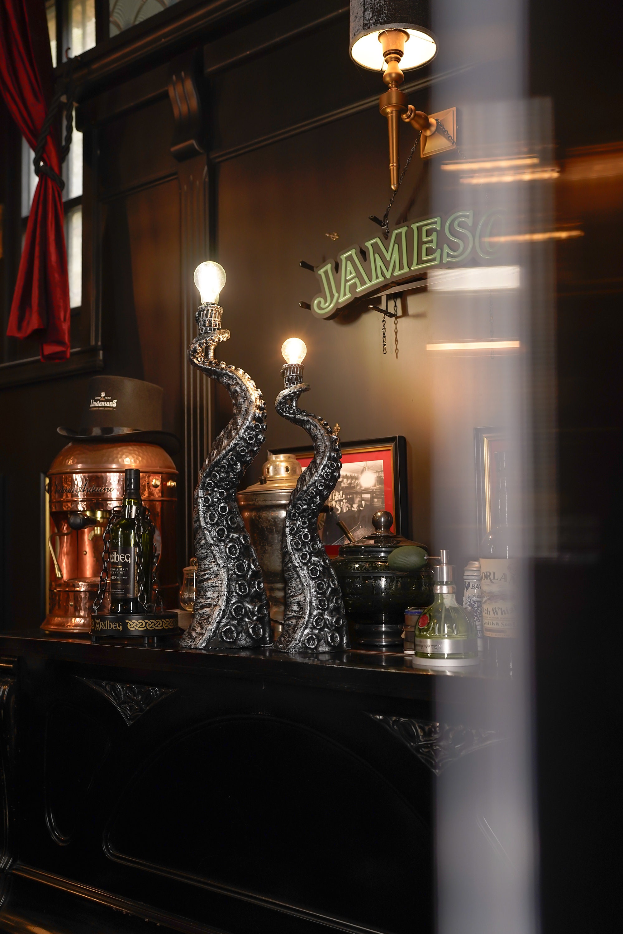 Octopus Tentacle Set of Two Cthulhu Mythos Table Lamps Steampunk ...