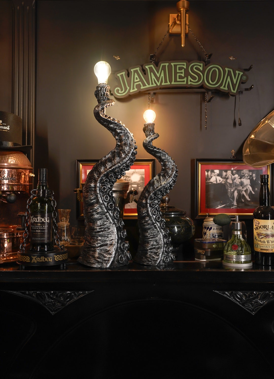 Octopus Tentacle Set of Two Cthulhu Mythos Table Lamps Steampunk ...