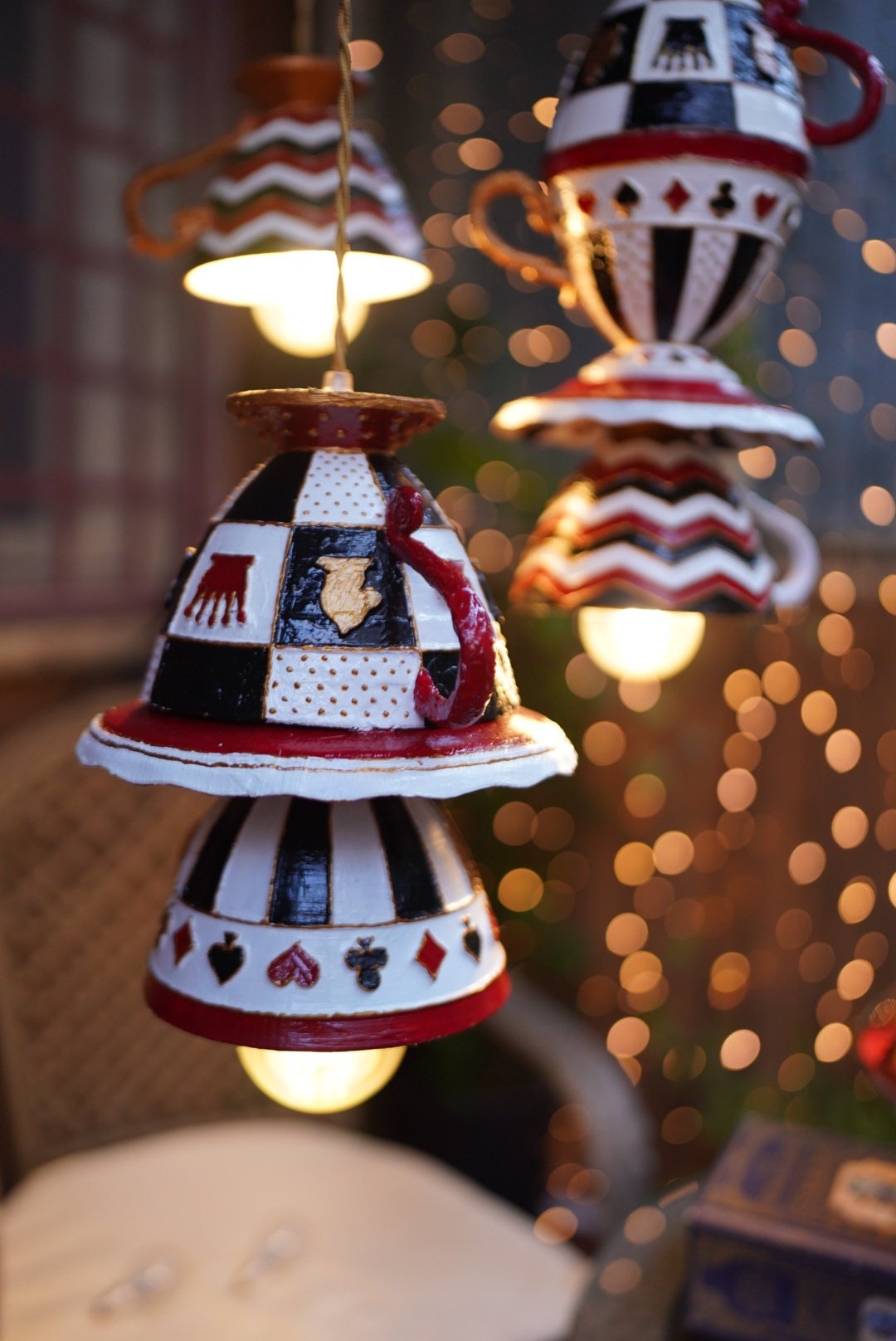 Whimsical Teacup Pendant Chandelier White Rabbit Kitchen Curcus ...