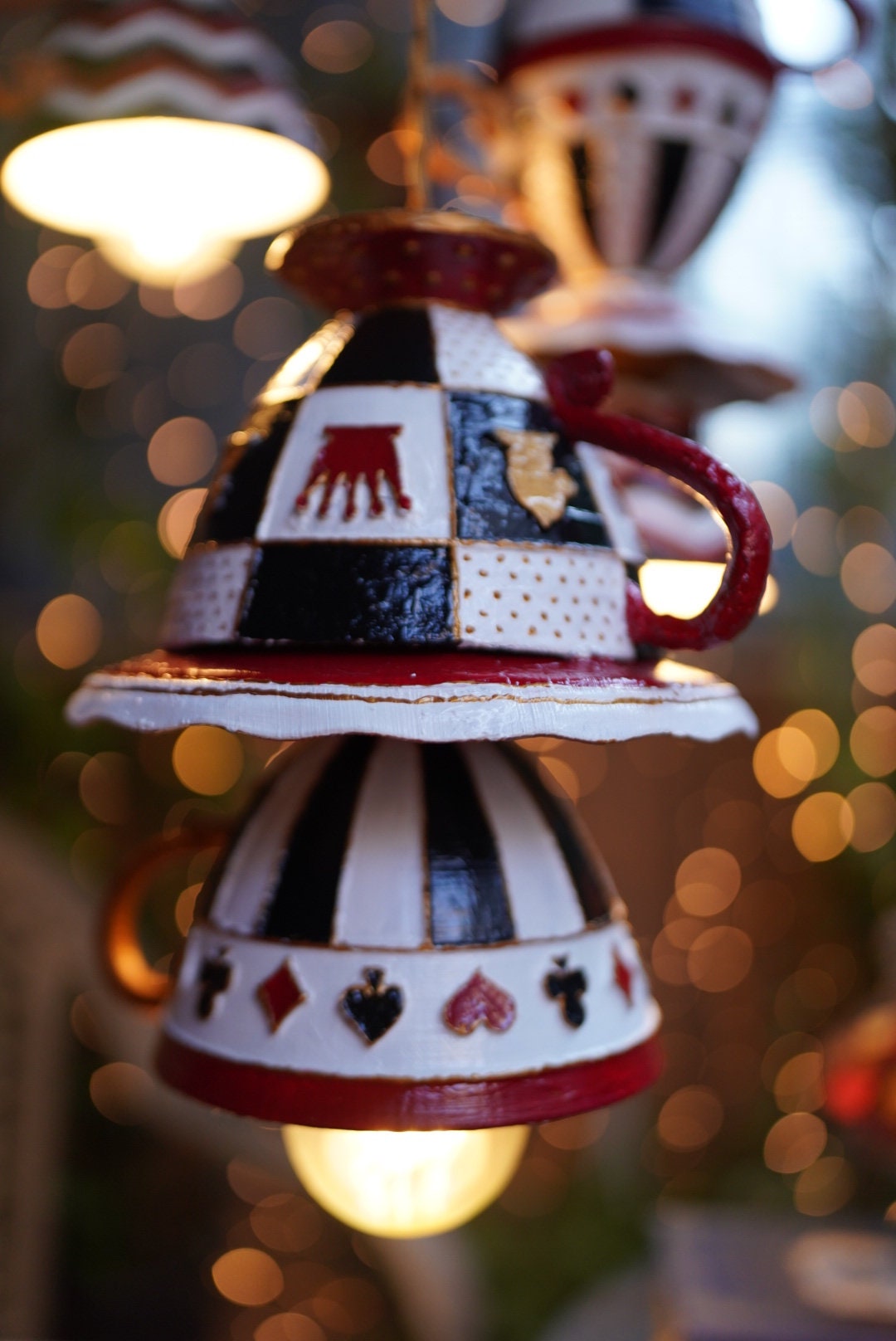 Whimsical Teacup Pendant Chandelier White Rabbit Kitchen Curcus ...