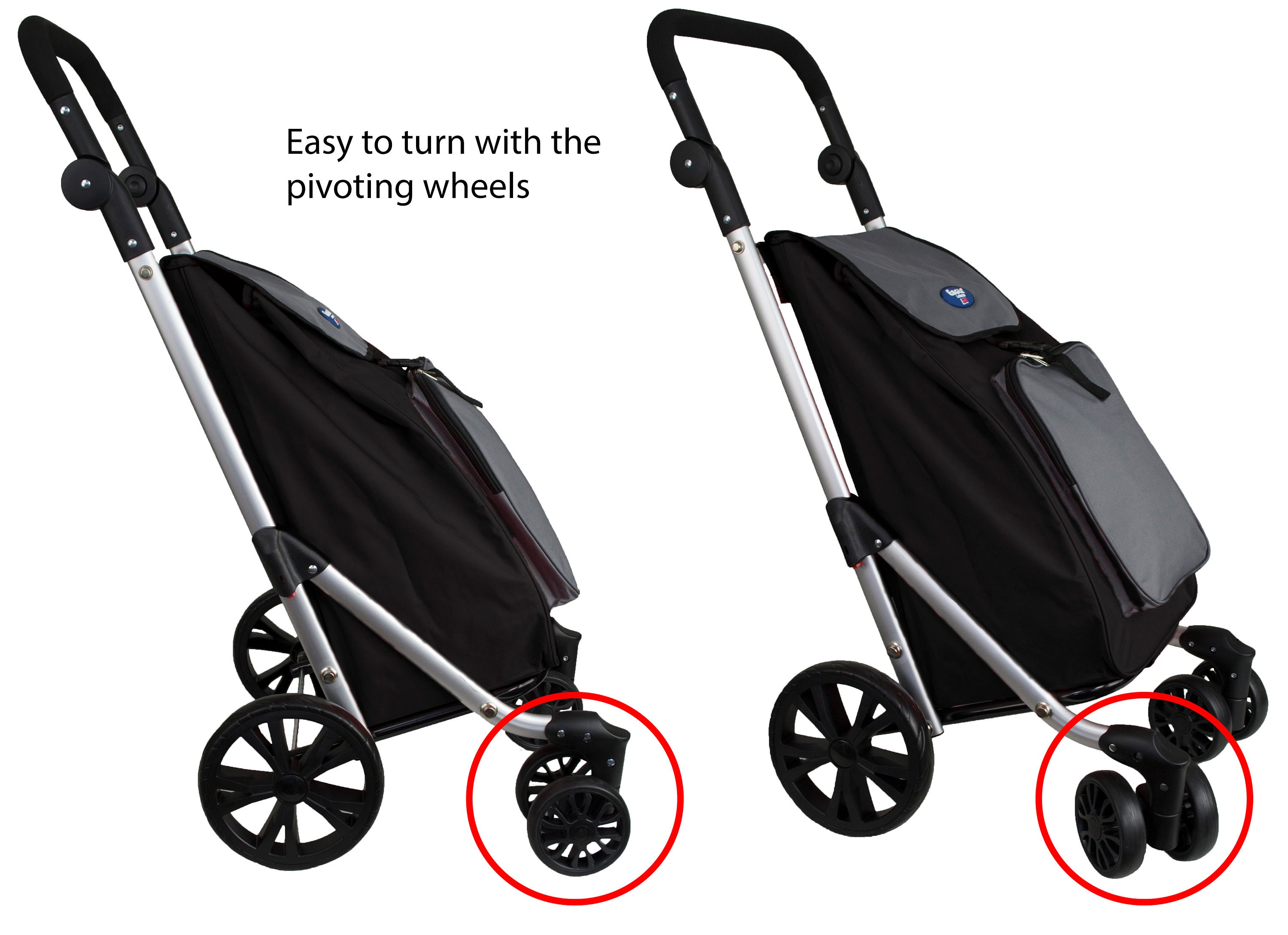 6 Wheels Shopping Trolley With Adjustable Handle Grocery Cart 54L - Etsy UK