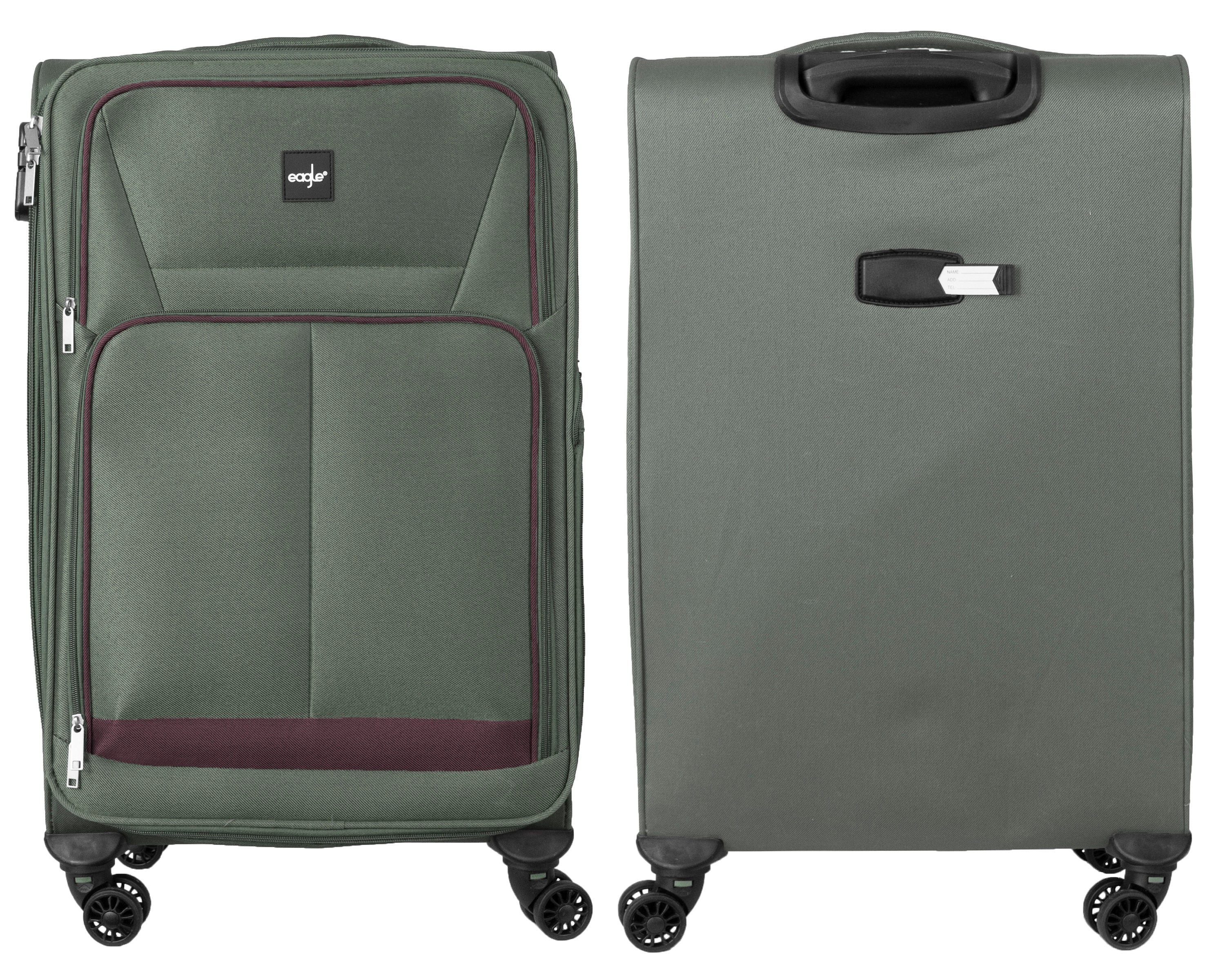Soft Shell Lightweight Suitcase Luggage With 4 Wheels and - Etsy UK