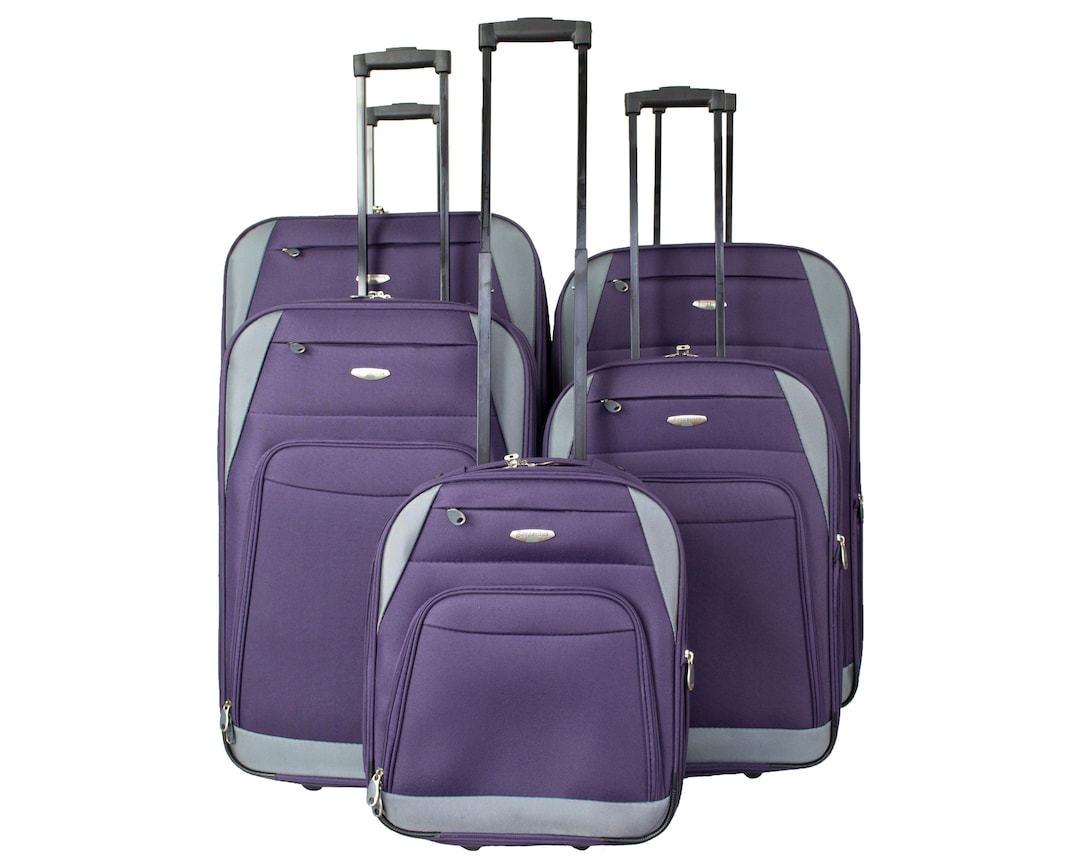 Lightweight 2 Wheels Soft Case Suitcase Travel Luggage With - Etsy UK