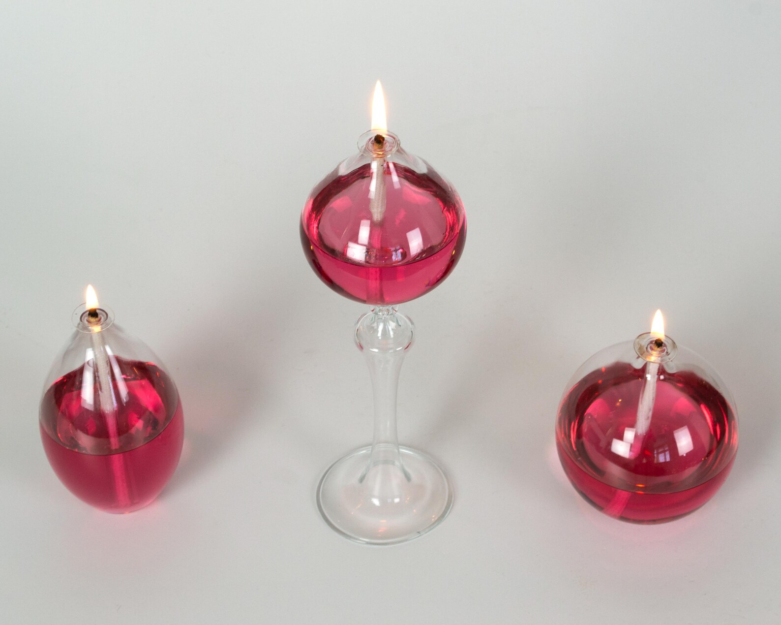 Handmade Glass Oil Lamps, Fame Set Transparent, Various Colours - Etsy