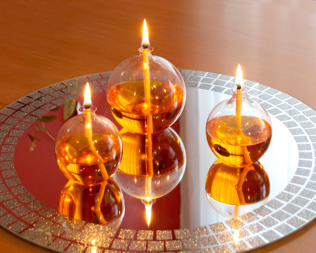 Handmade Glass Oil Lamps, Pride Set Transparent, Various Colours - Etsy