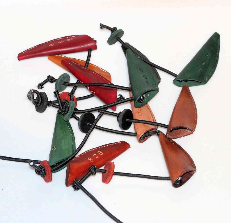 Tendon Holder for Recurve Bow Slightly Wide Archery Handmade of Leather ...