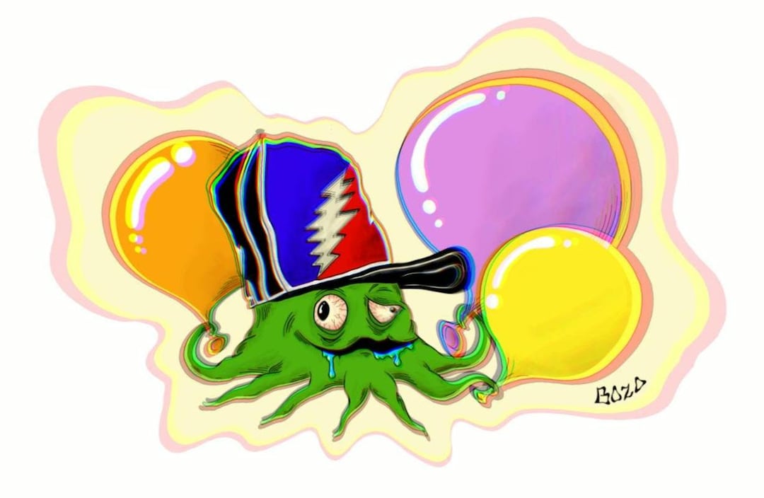 Grateful Dead Squid Billy Balloon Sticker - Etsy