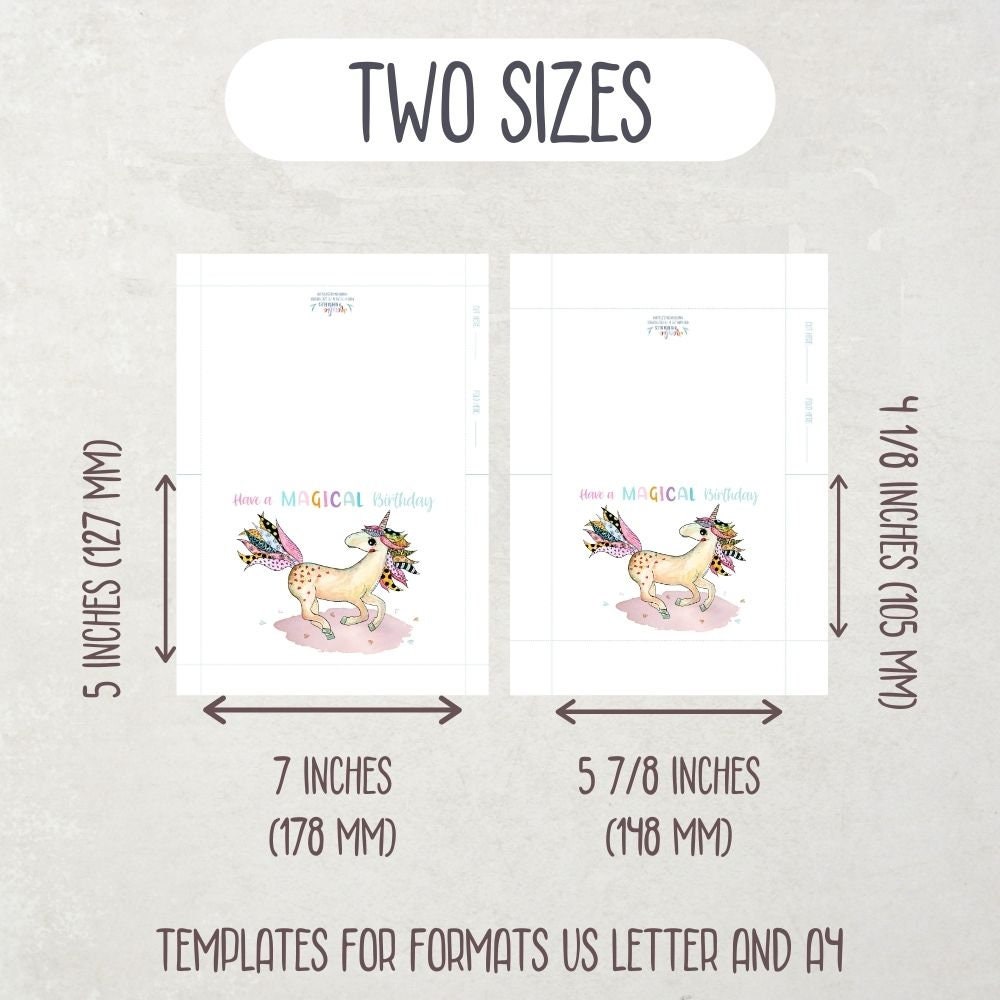 Happy Birthday Unicorn Card Printable for Girls, Granddaughter Greeting ...