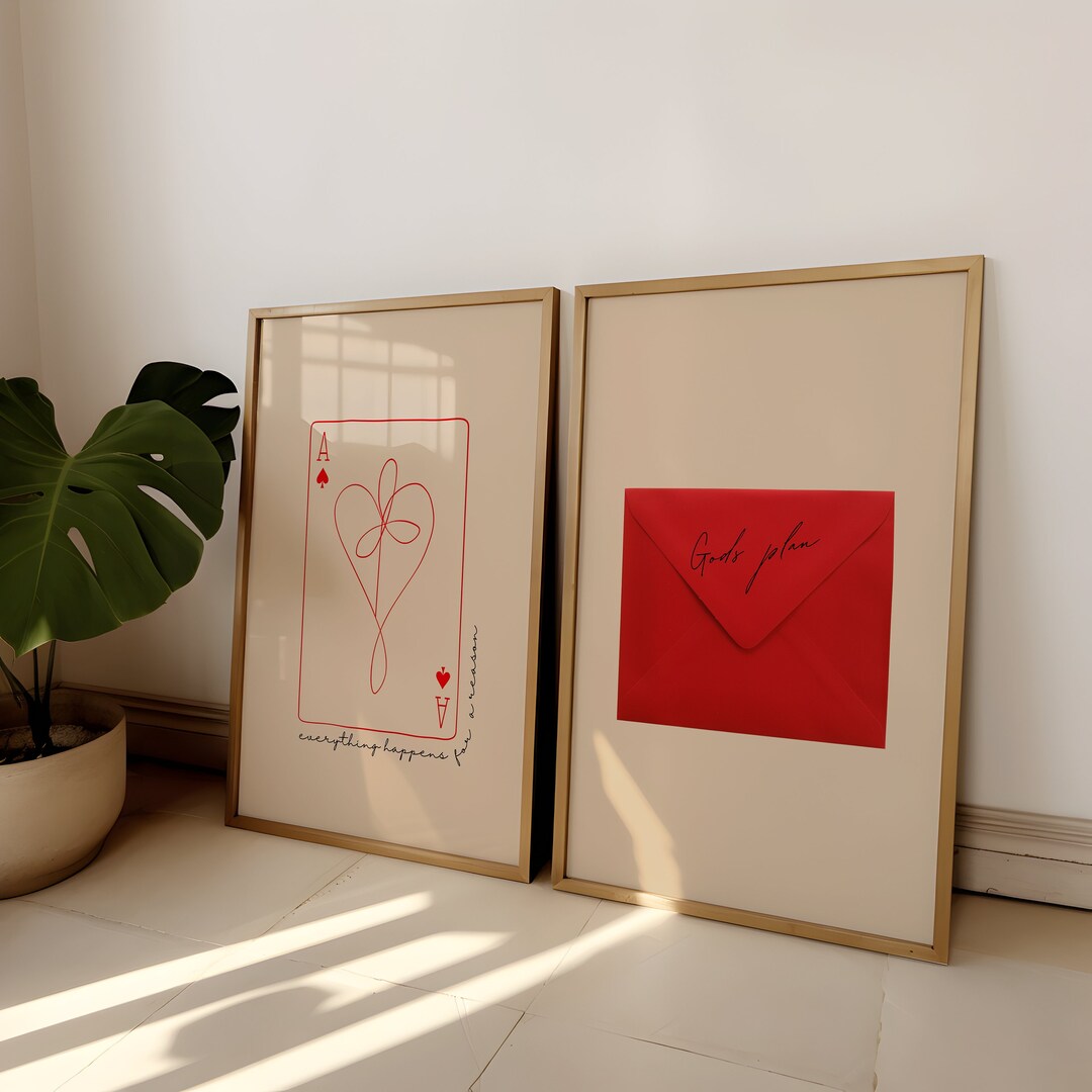 Gods Plan Christian Wall Art | Set of 2 | Minimalist Aesthetic Print ...