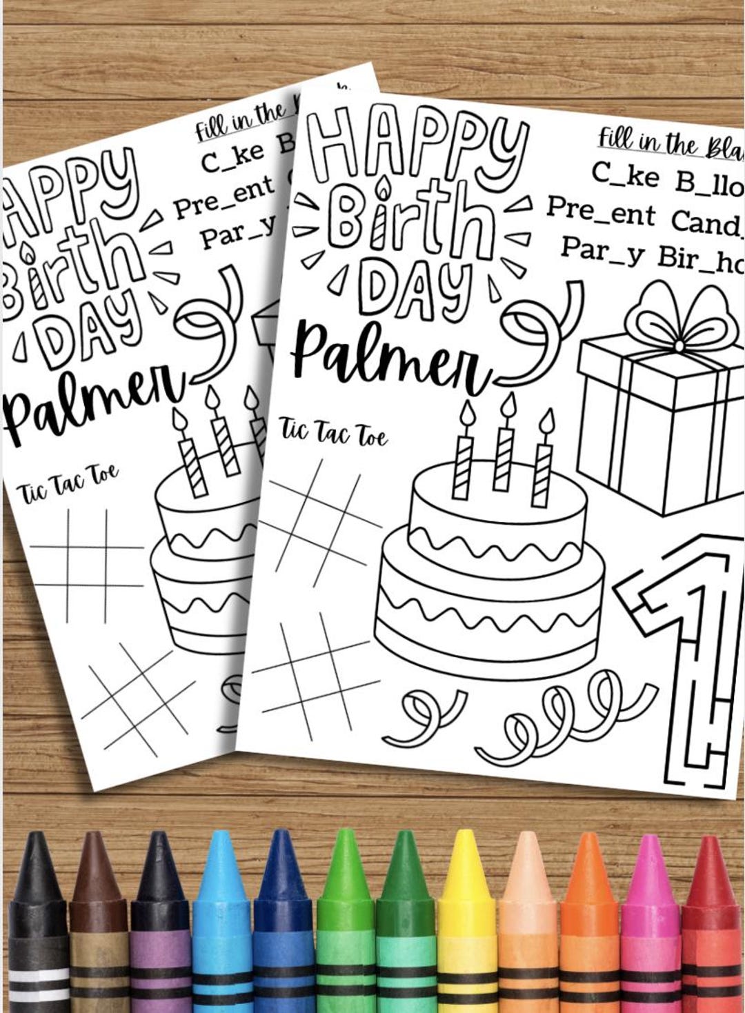 Birthday Coloring Page - Etsy