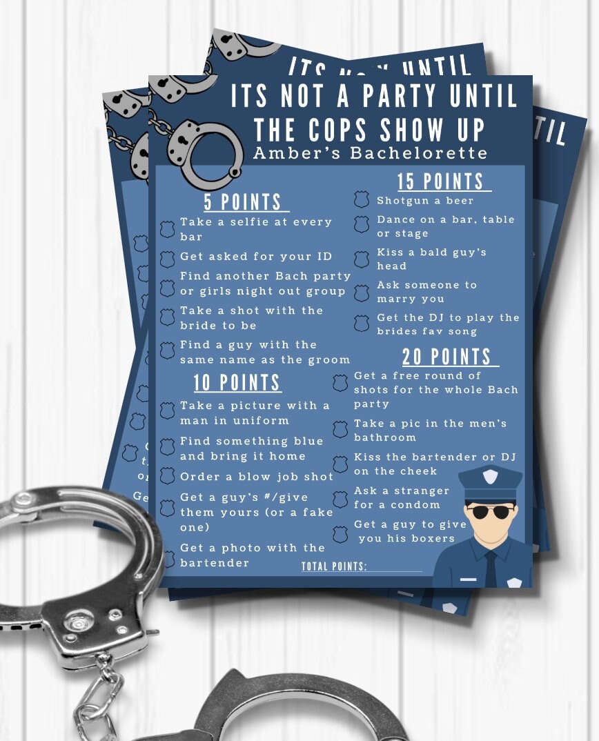 Cop Themed Bachelorette Party Scavenger Hunt - Etsy