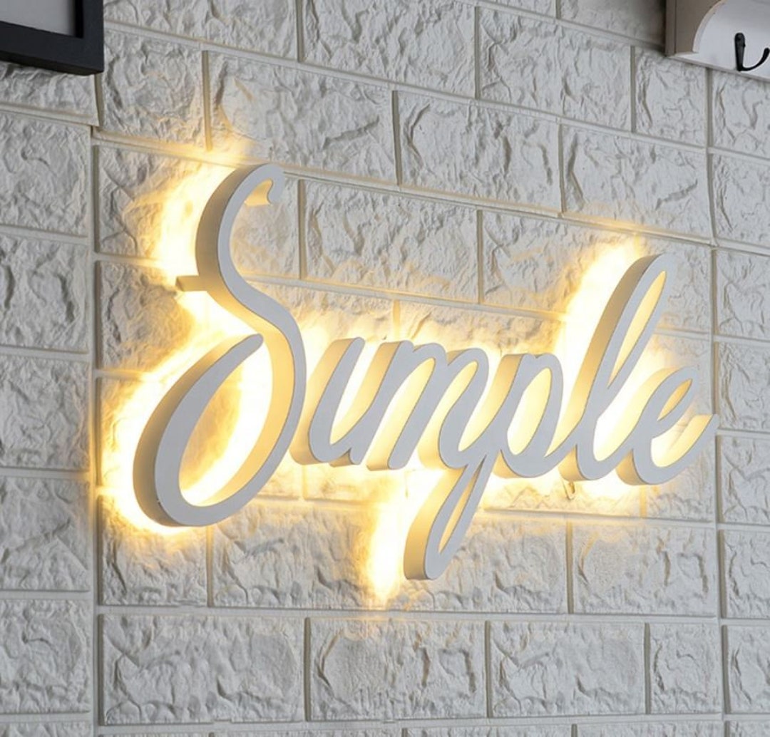 Letrero retroiluminado en 3D, letrero iluminado con LED personalizado, tienda de letreros de ...