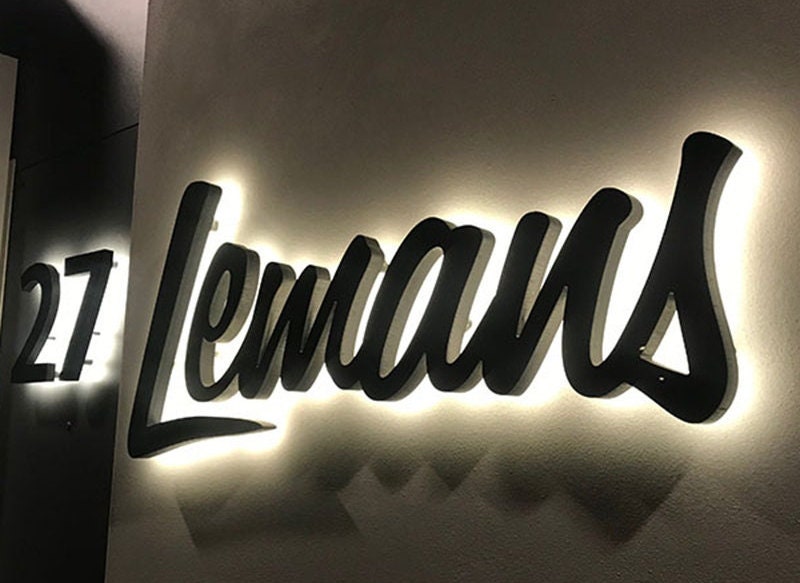 Acrylic Backlit Signage Custom Sign 3D Brushed Metal Sign Custom ...