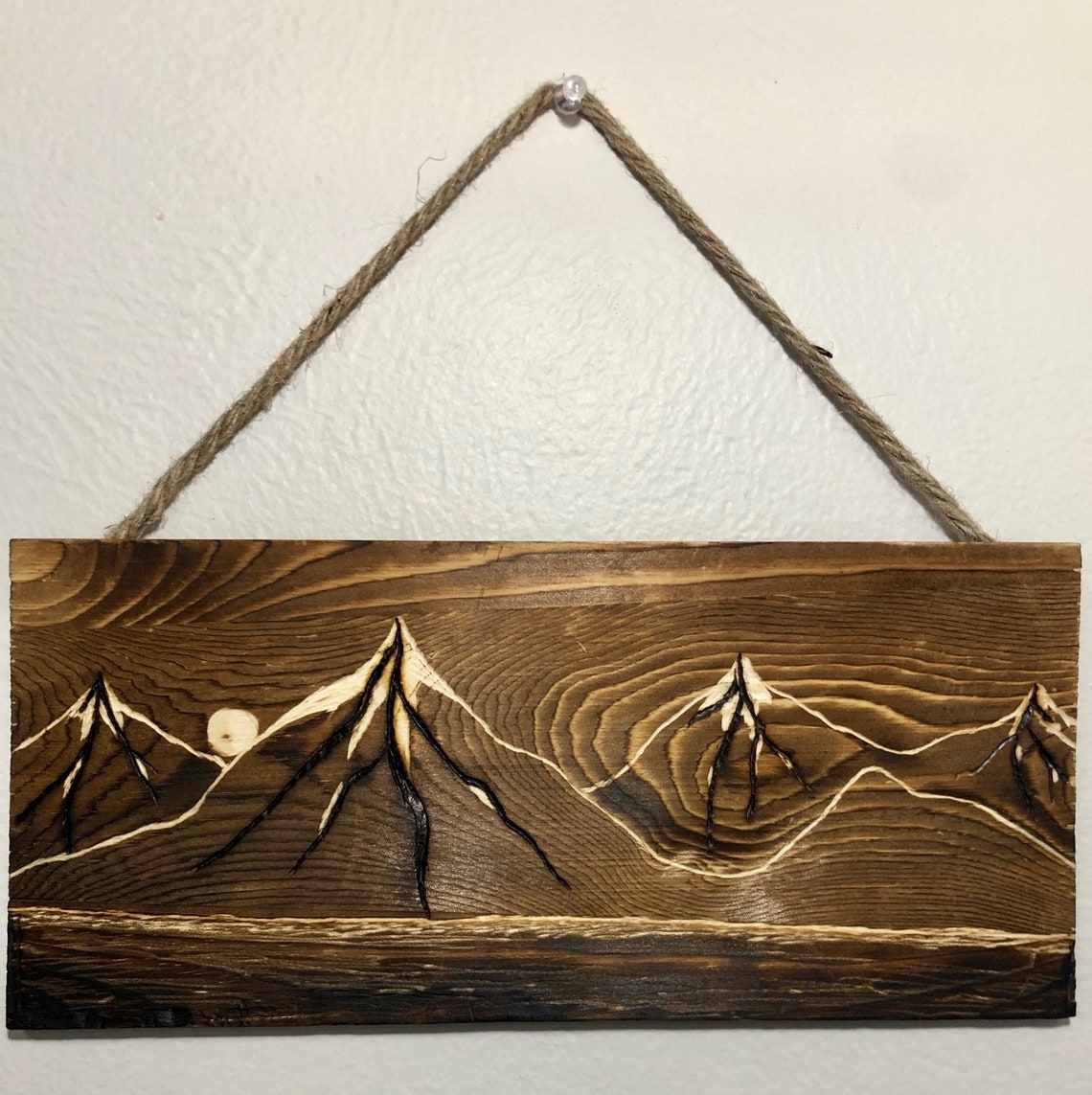 Pyrography Mountain Wall Art - Etsy