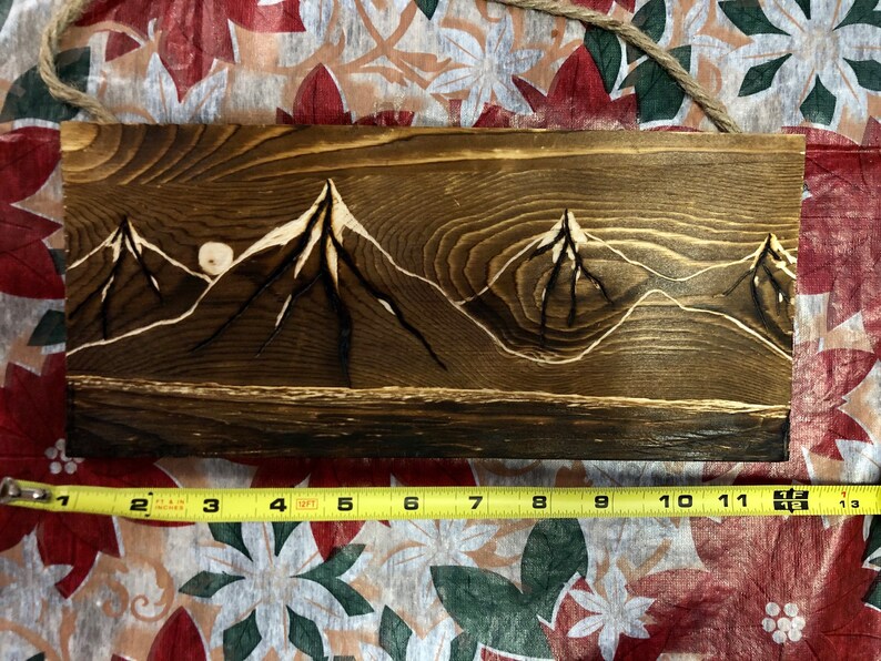 Pyrography Mountain Wall Art - Etsy