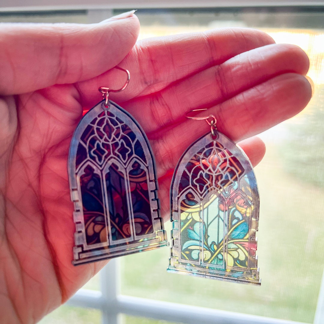 Translucent Stained Glass Window Earrings - Etsy