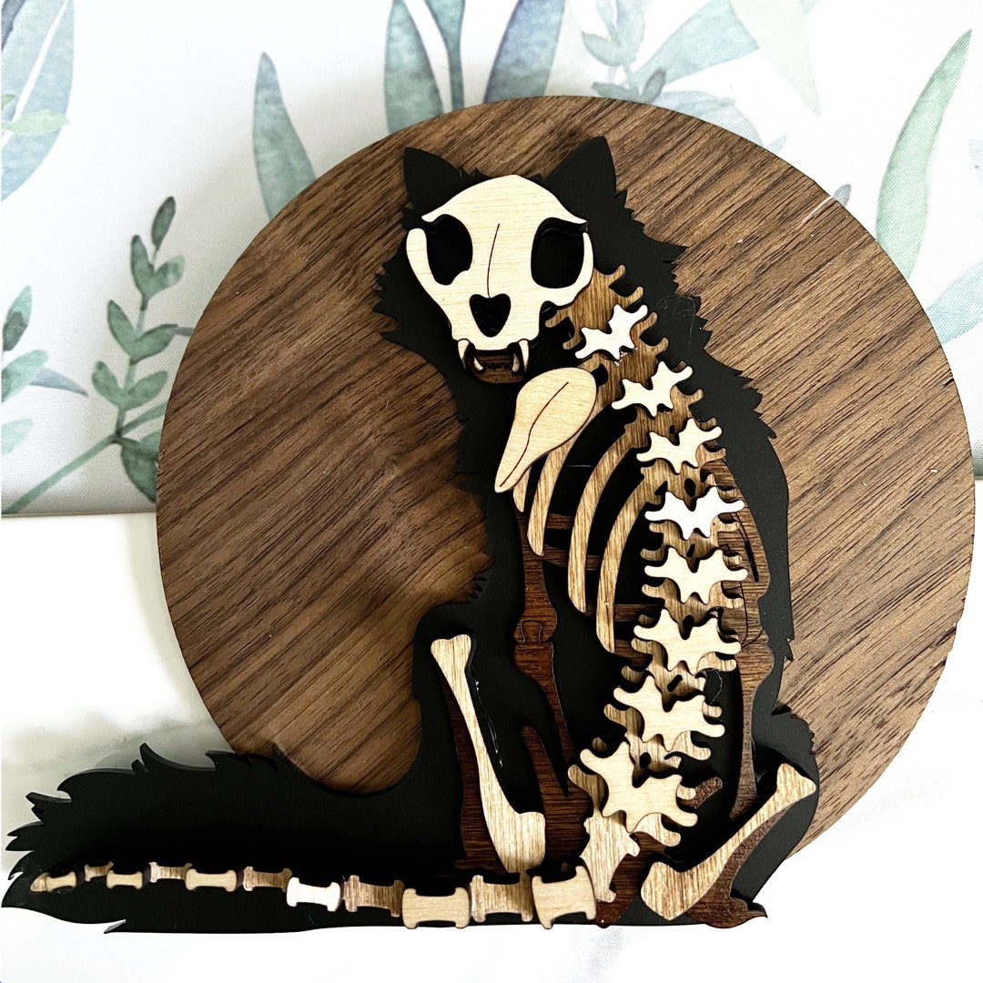 Undead Feline Familiar Wooden Wall Art Handmade - Etsy