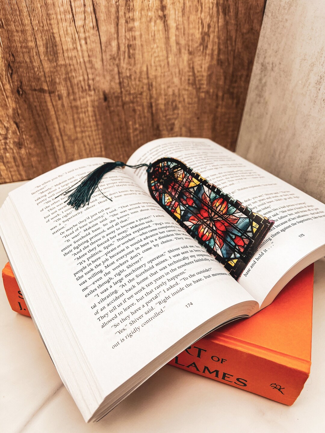 Clear Bookmark Stained Glass Window Effect Colorful Dark Academia - Etsy