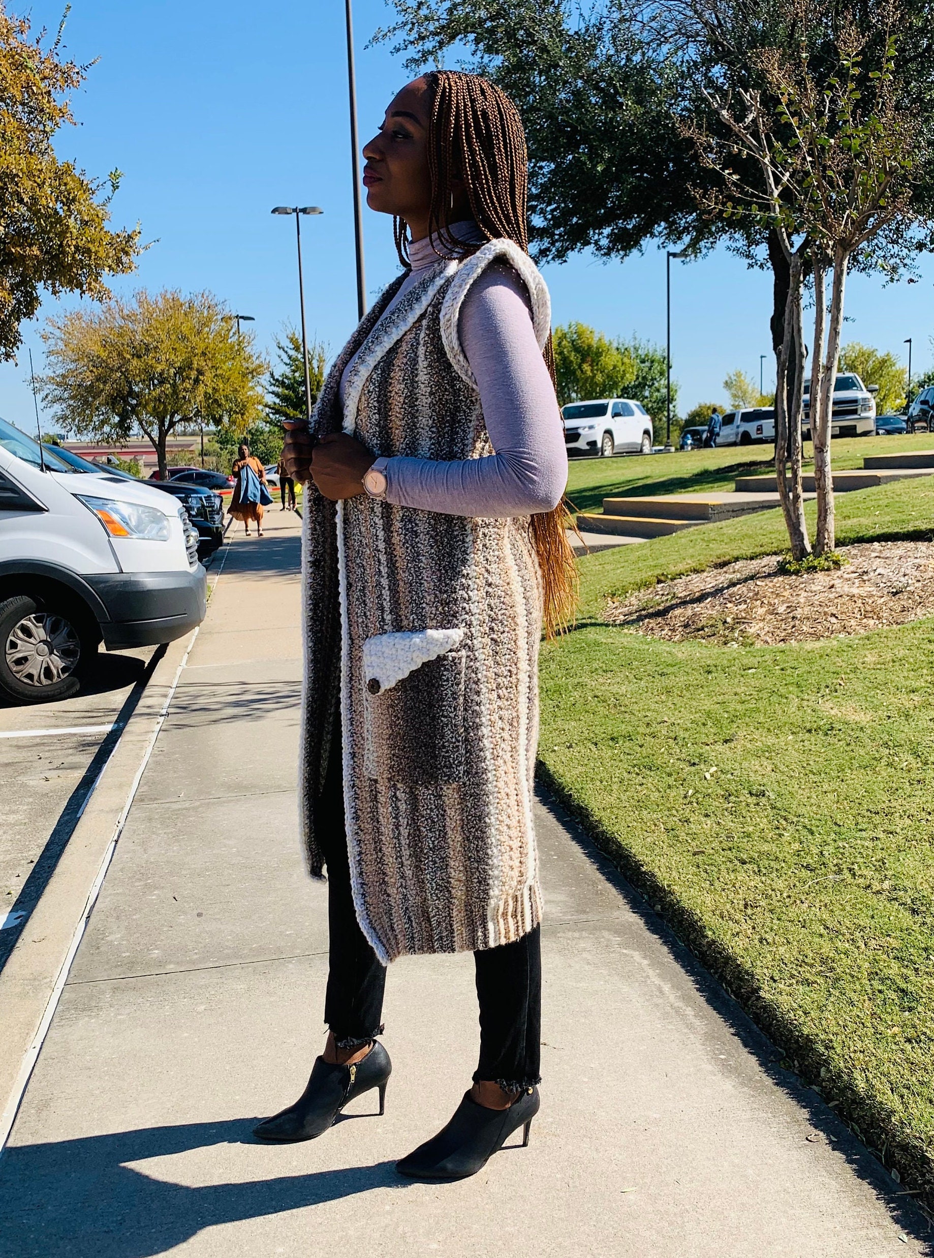 Long Crochet Vest Cardigan - Etsy