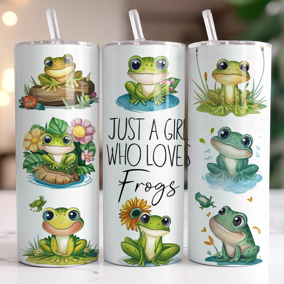 Frog Tumbler With Straw - Cute Frog Gift for Her, Just A Girl Who Loves ...