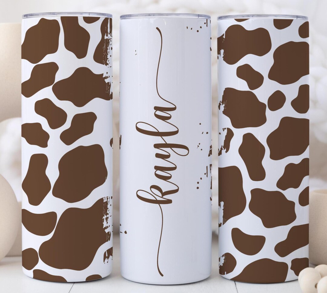 Personalized Cow Print Cup, Custom Cow Print Tumbler With Name ...