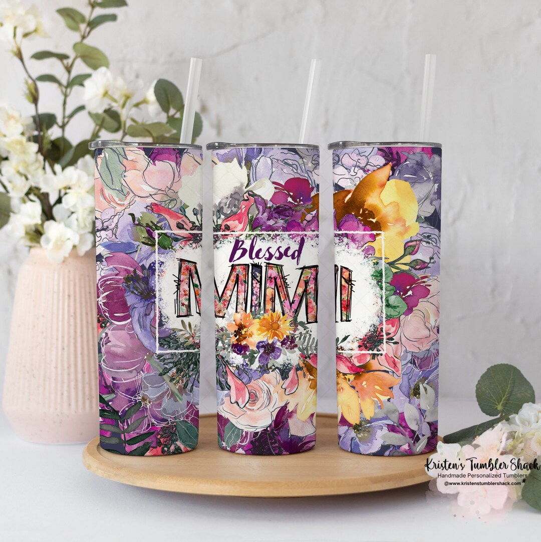 Mimi Tumbler Floral Blessed Mimi Cup Custom Great Grandma - Etsy