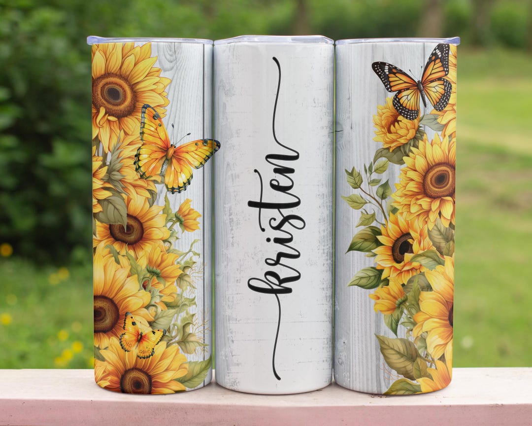 Personalized Sunflower Tumbler, Custom Sunflower Cup With Name ...