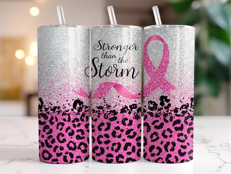 Personalized Breast Cancer 20 Oz Tumbler – Get Well Soon Chemo Gift ...